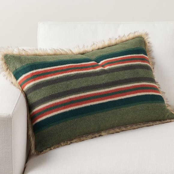 Pottery Barn | Accents | Nwt Pottery Barn Pendleton Yakima Stripe Lumbar Pillow Green Multi ...